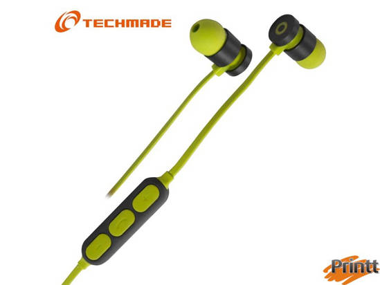 Printt. TECHMADE AURICOLARI BLUETOOTH YELLOW